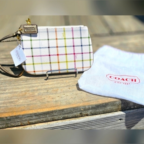 Coach | Bags | Coach Plaid Wristlet W Dustbag Nwt | Poshmark